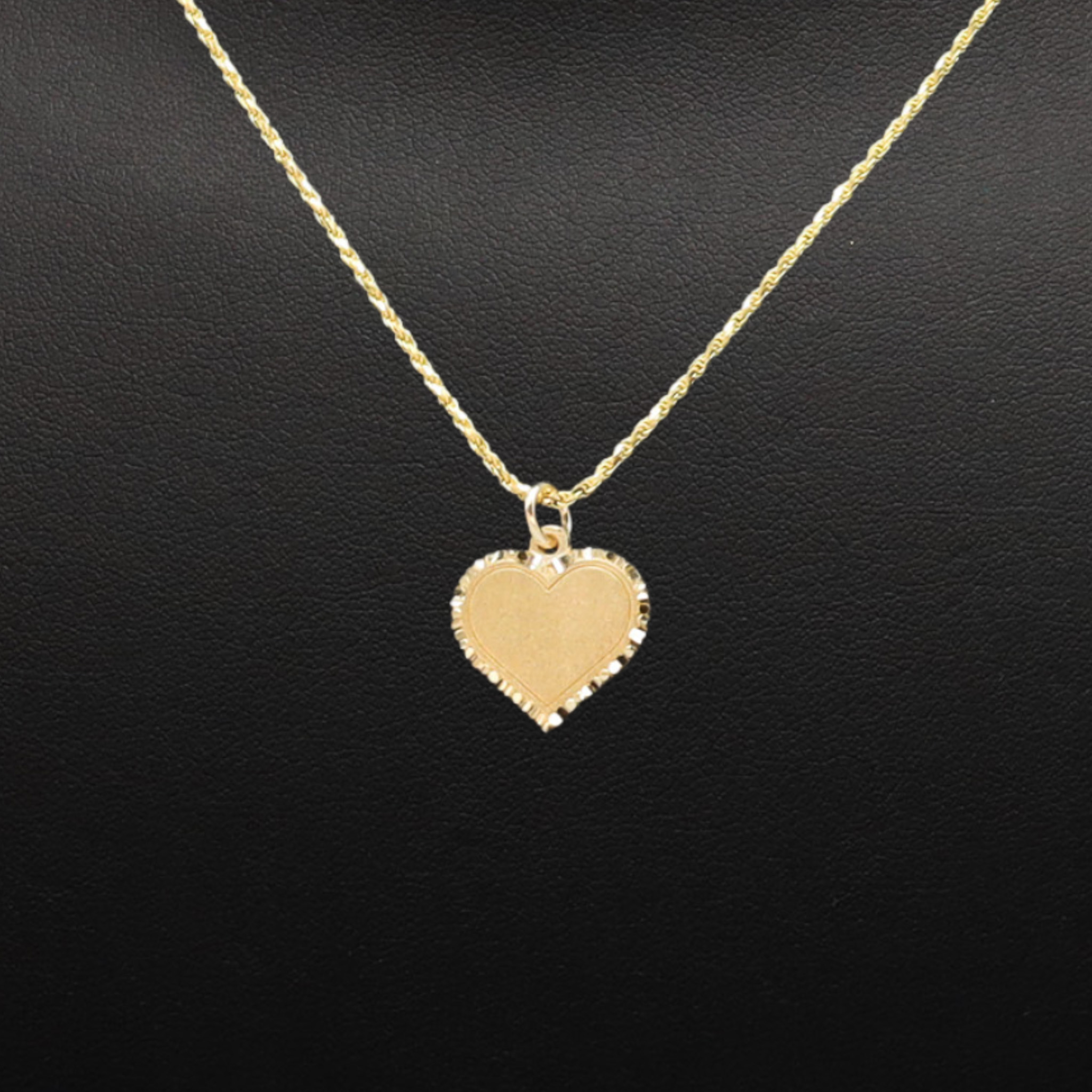 Small Diamond Cut Heart 10k - Pendant - Golden Hand Jewellery