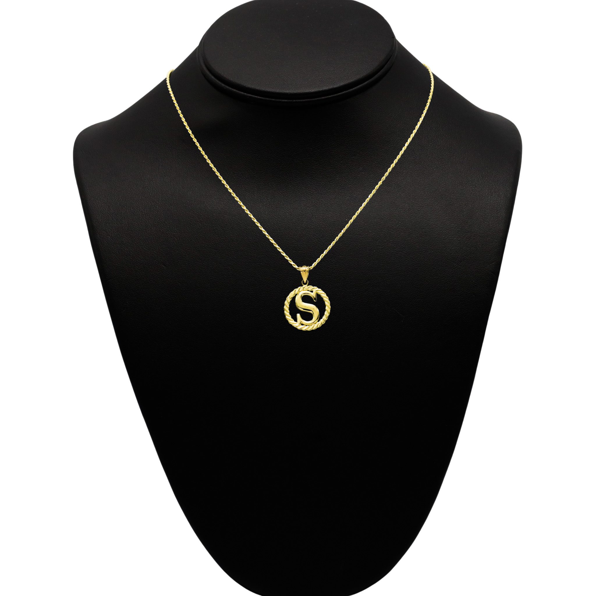 Round Letter S - Pendant - Golden Hand Jewellery