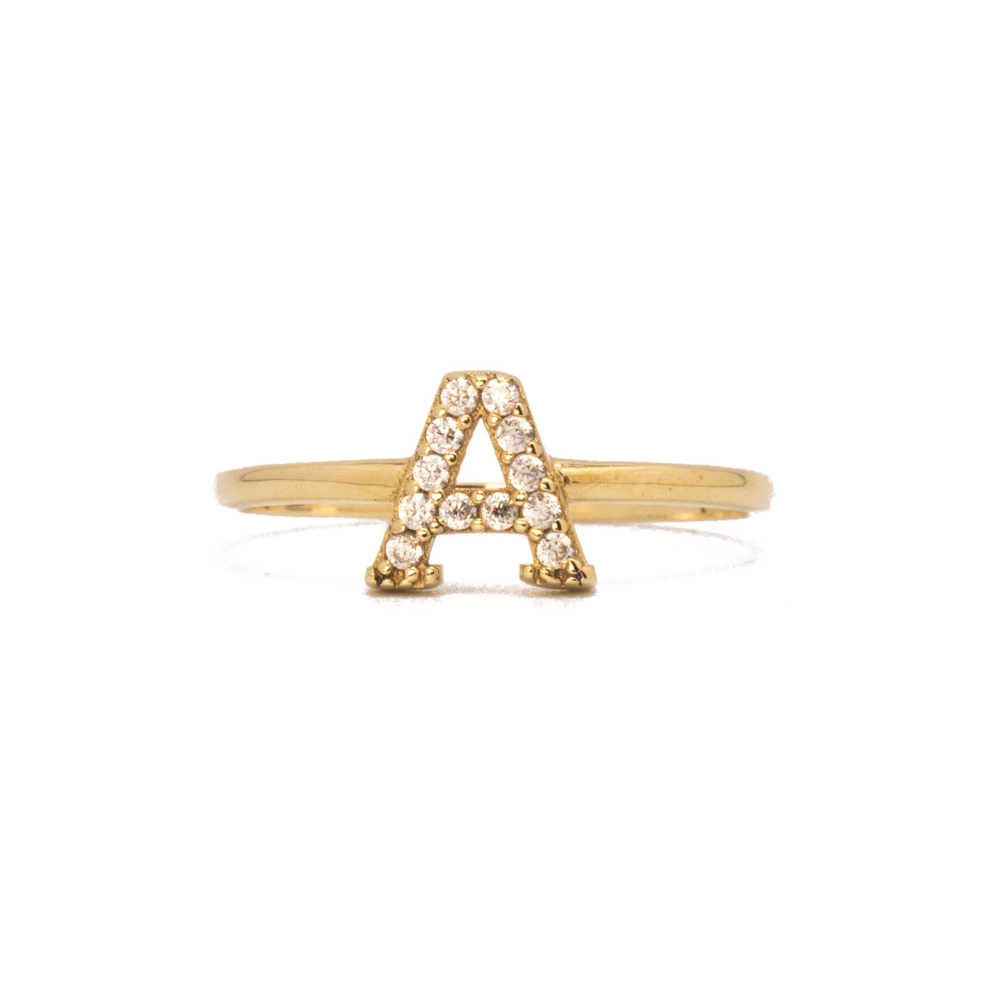 Letter A - Rings - Golden Hand Jewellery