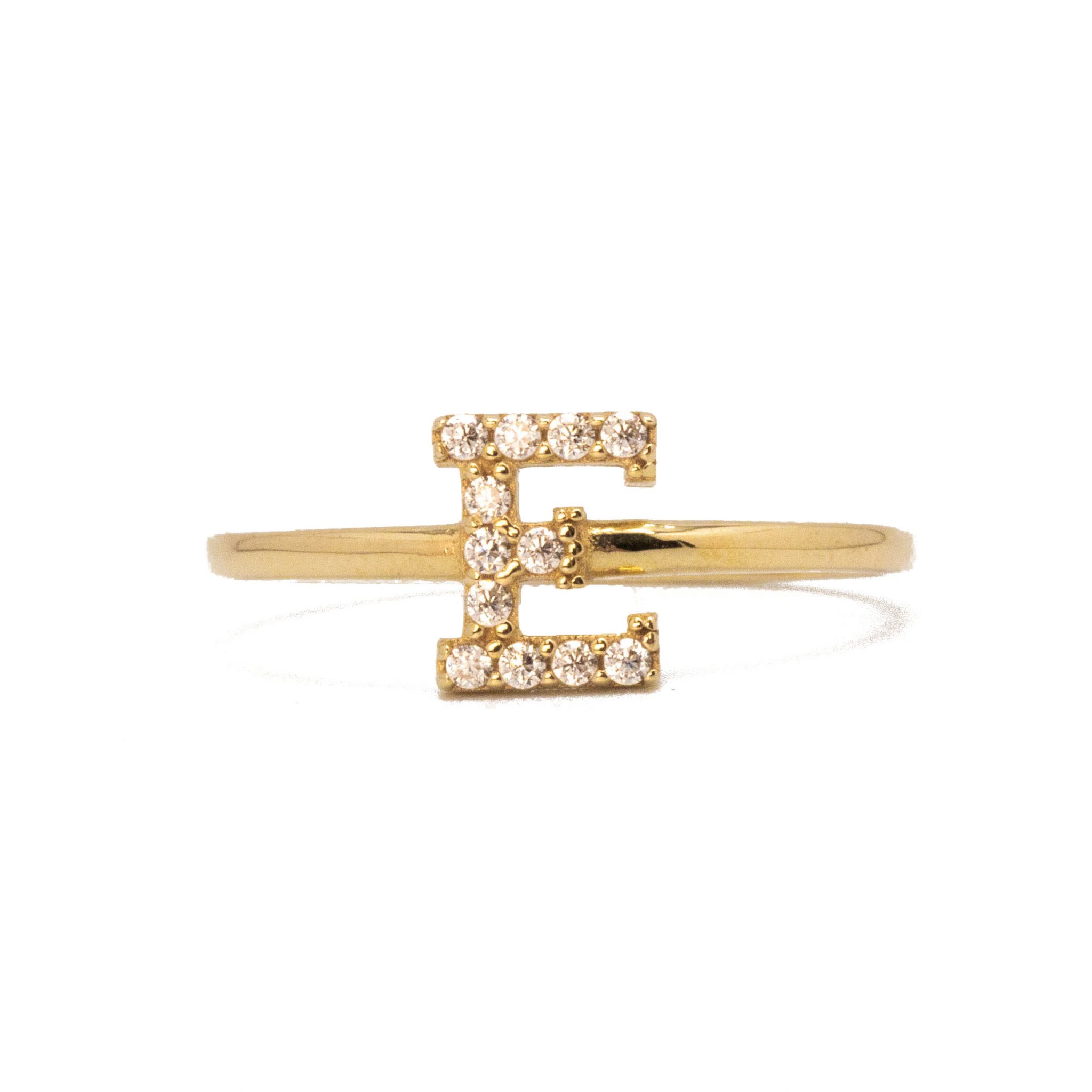 Letter E - Rings - Golden Hand Jewellery