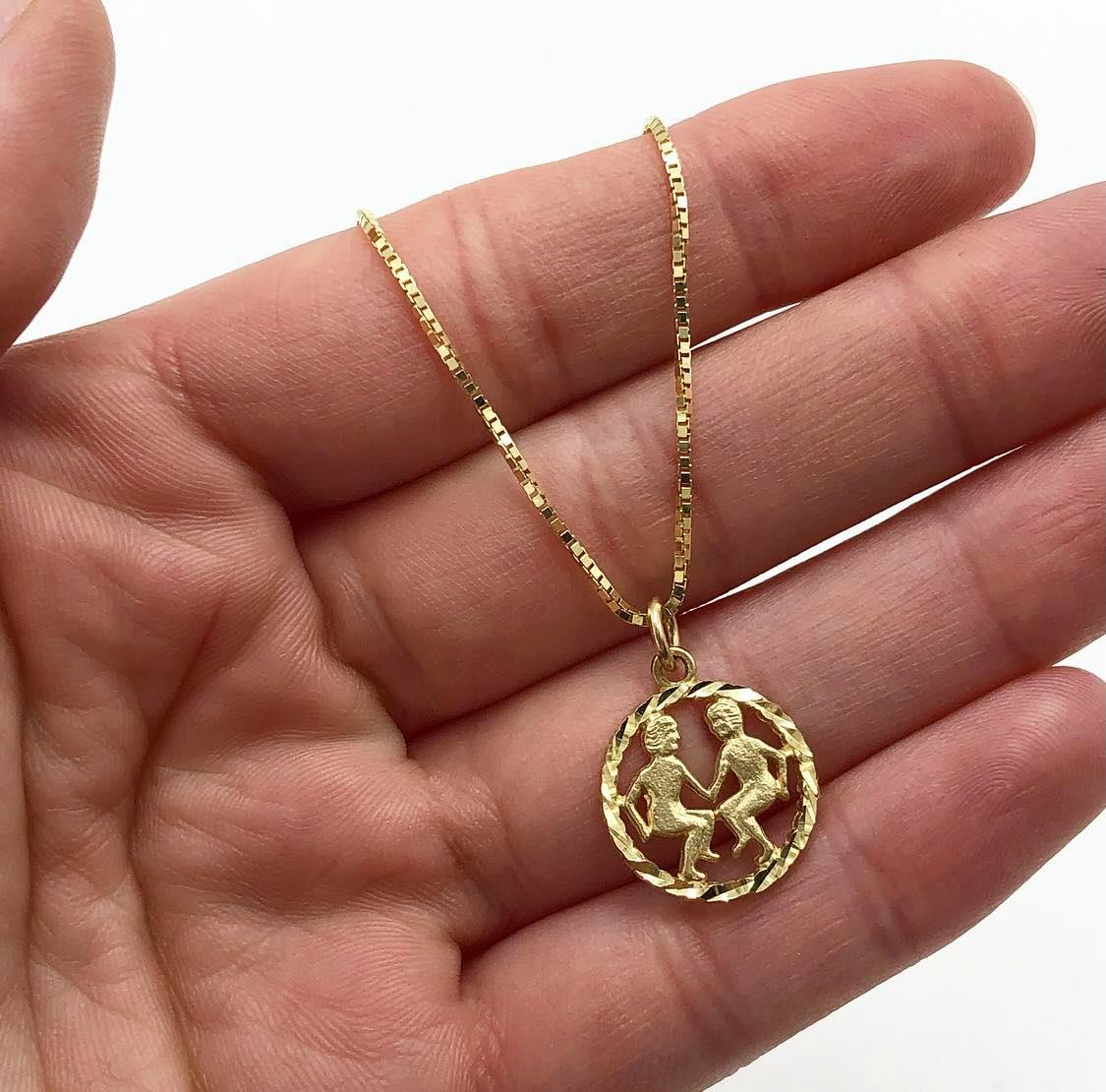 Gemini - Zodiac Pendant - Golden Hand Jewellery