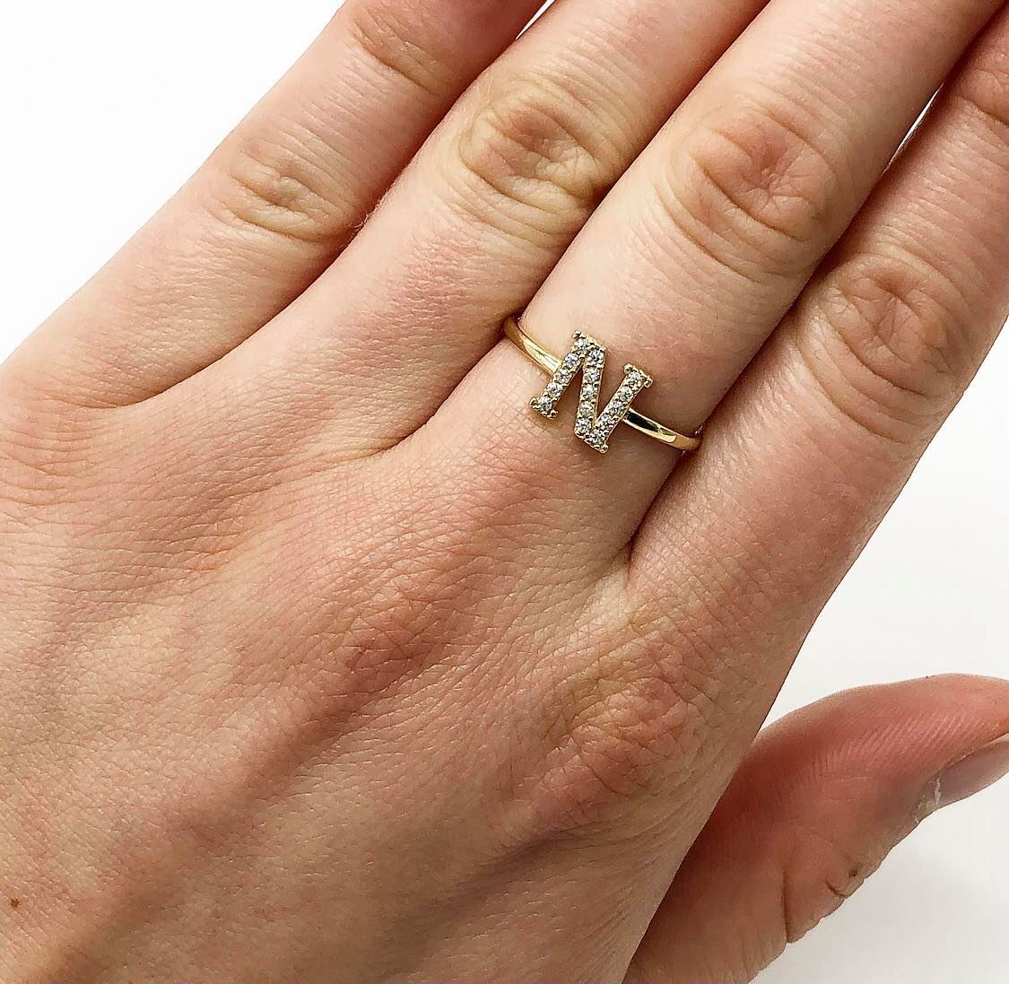 Letter N - Rings - Golden Hand Jewellery