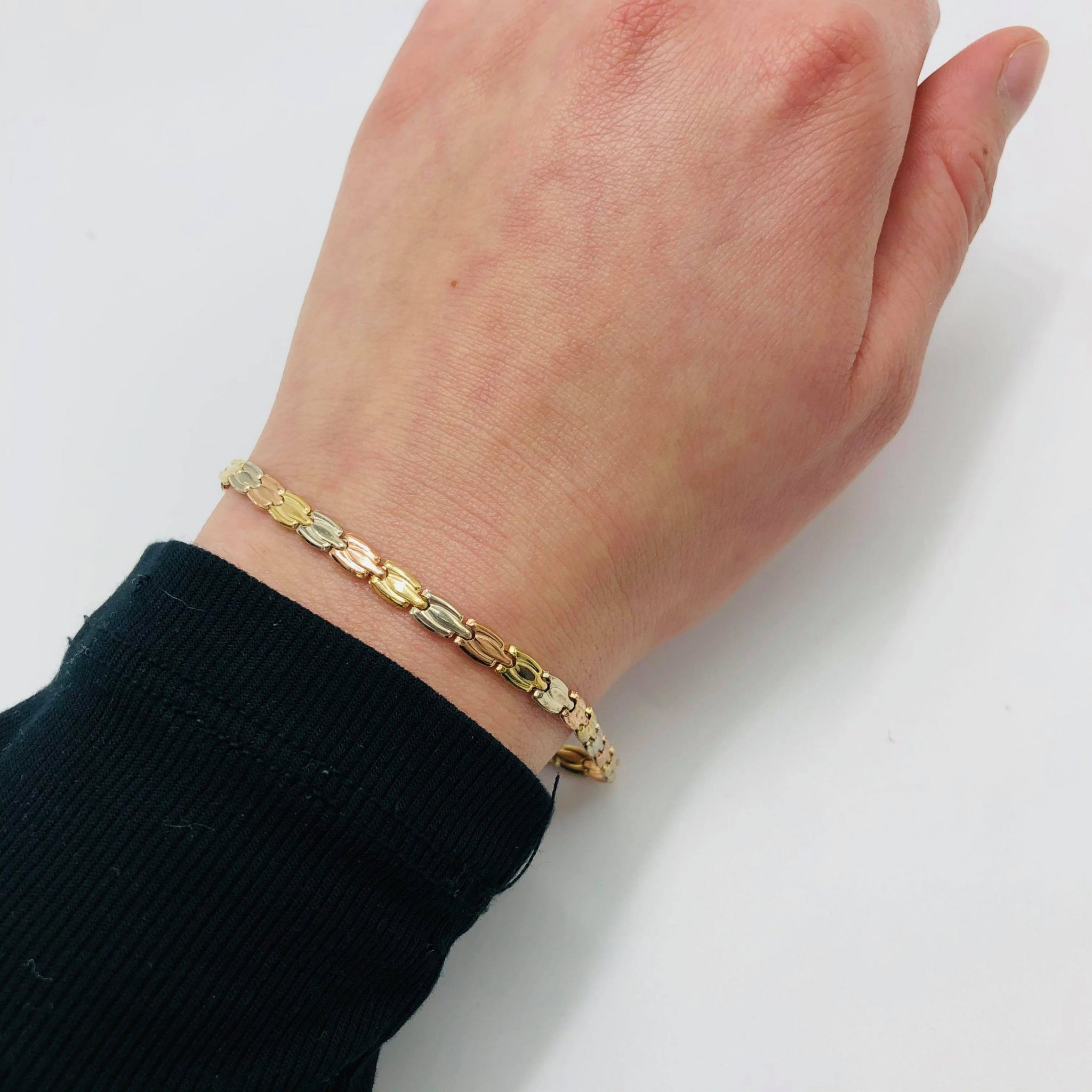 Tri-Colour Classic 8" - Bracelet - Golden Hand Jewellery