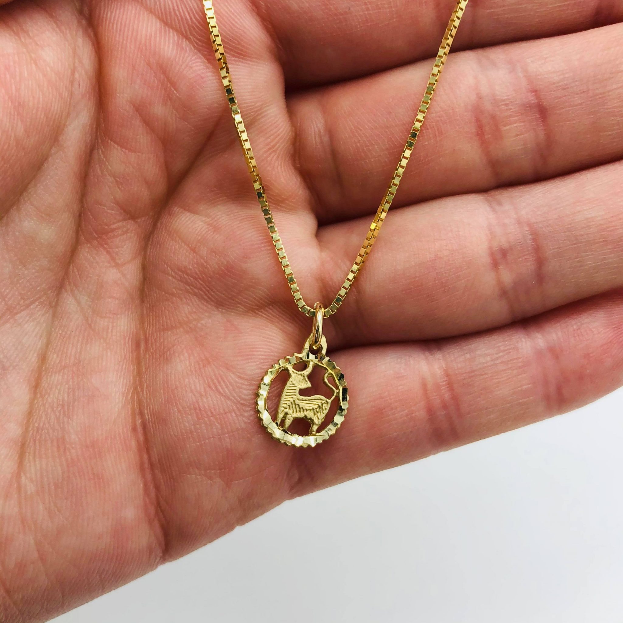 Mini Taurus - Zodiac Pendant - Golden Hand Jewellery