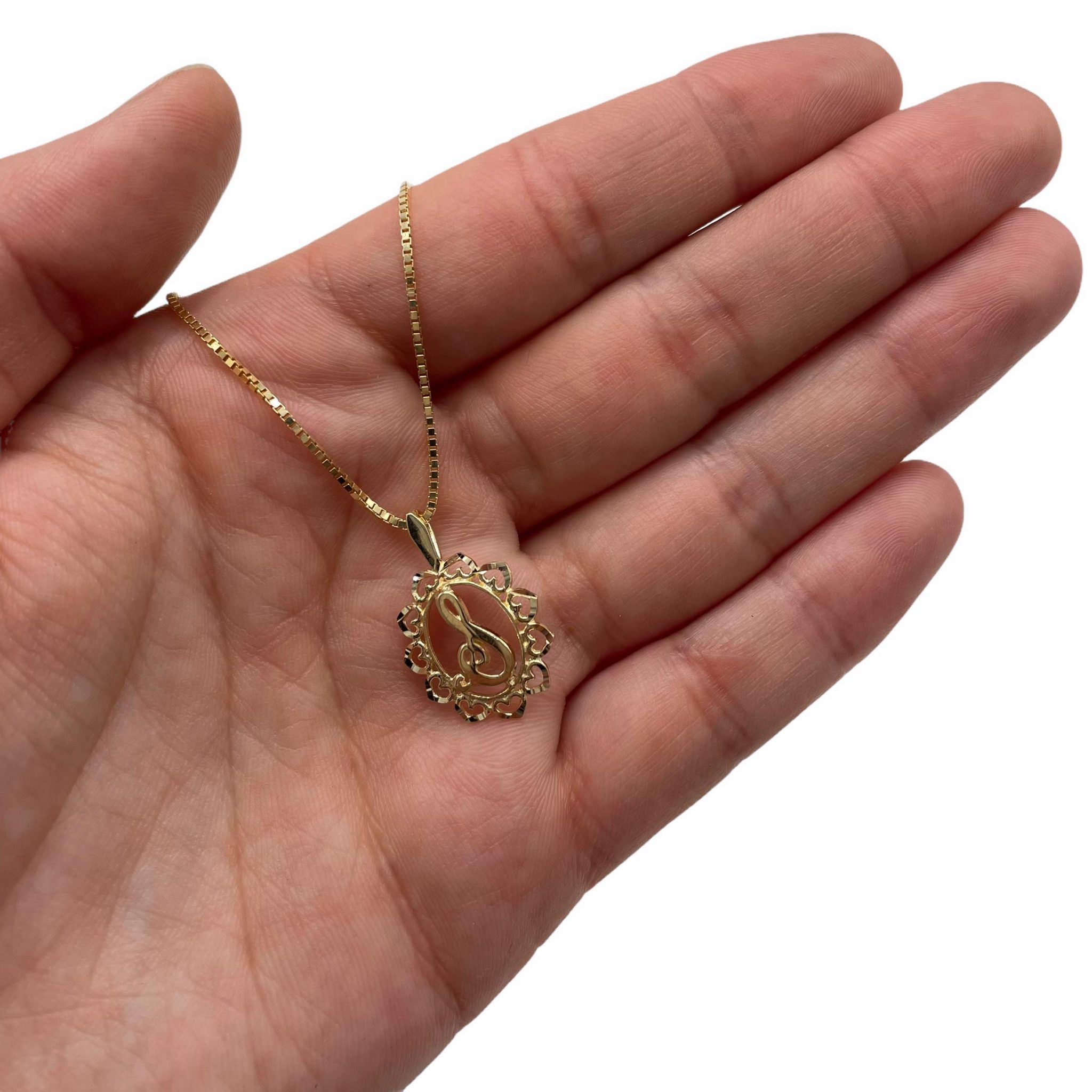 Letter S Oval - Pendant - Golden Hand Jewellery