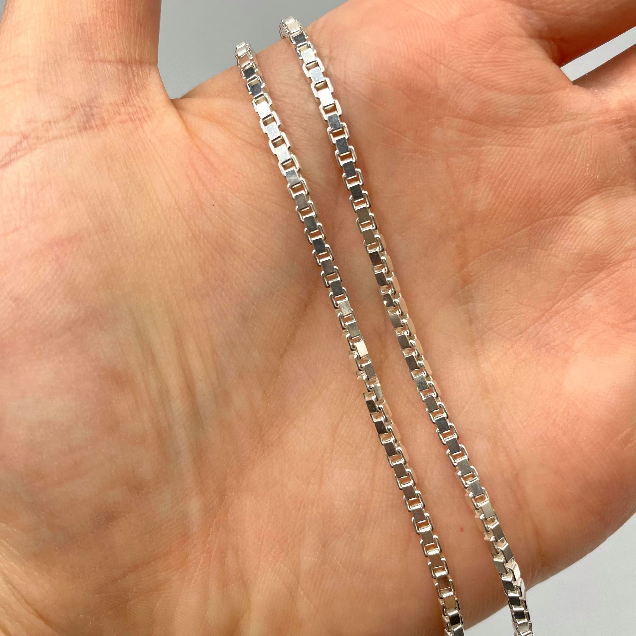 Box 2mm 18" - Silver Chain - Golden Hand Jewellery