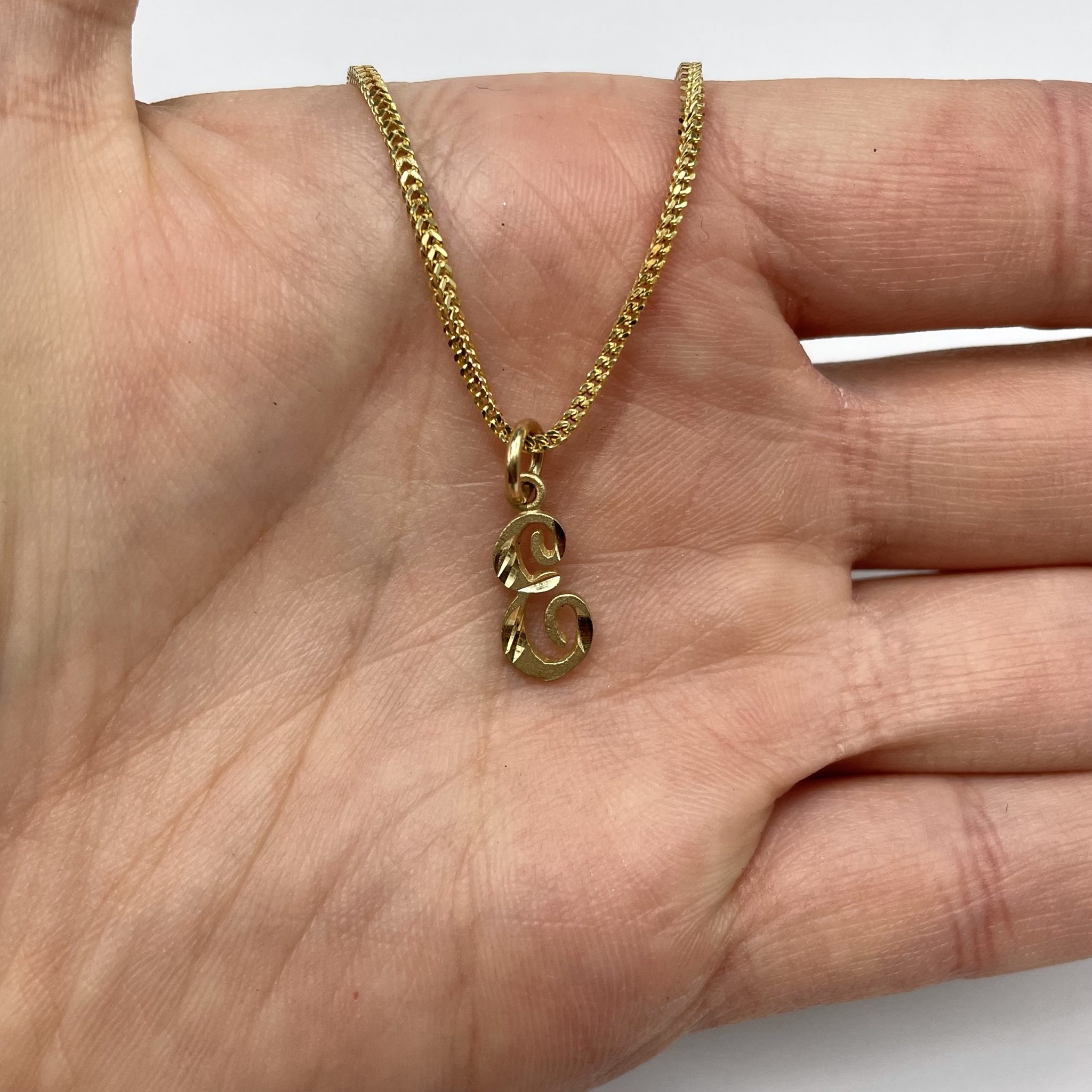 Letter E Handwriting - Pendant - Golden Hand Jewellery