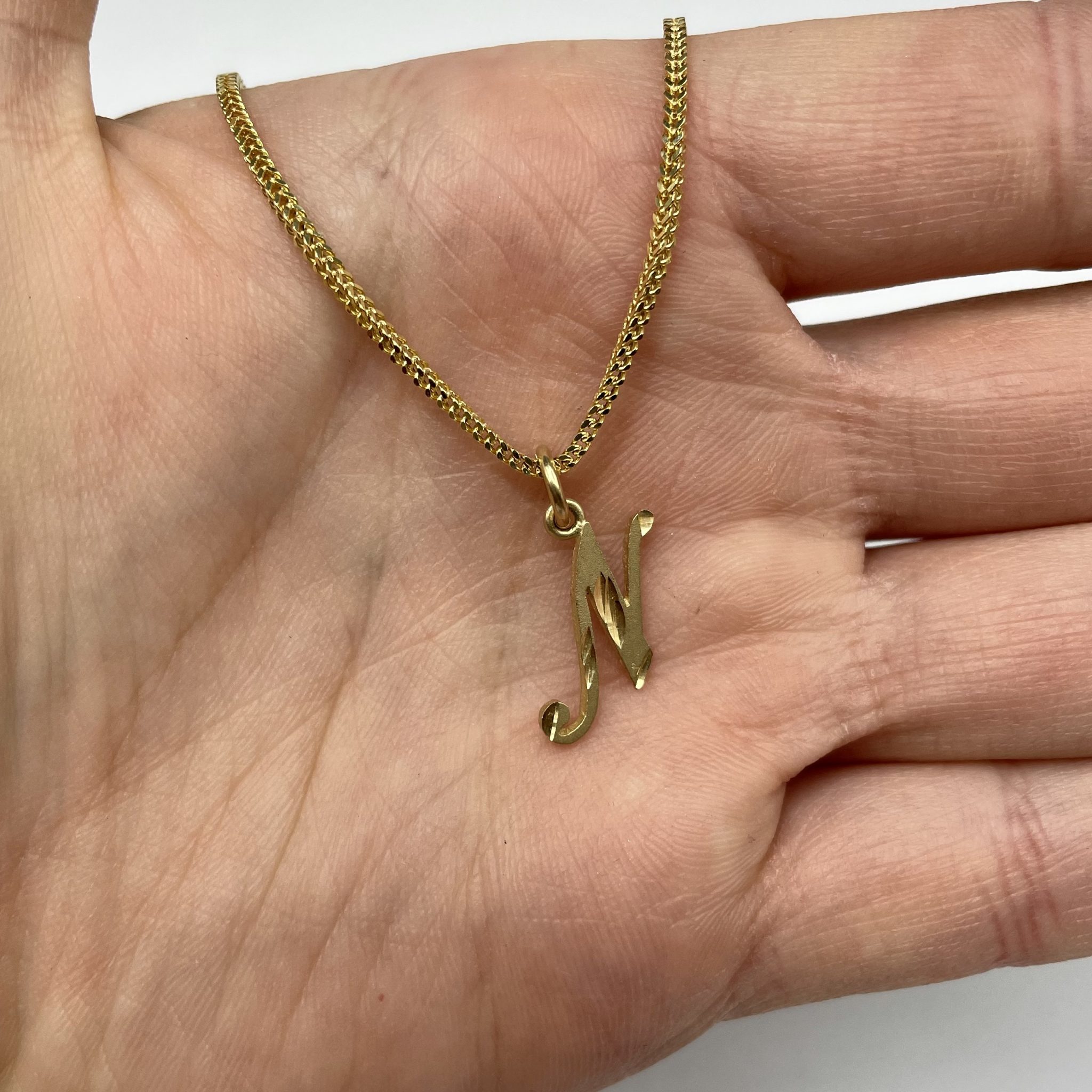 Letter N Handwriting - Pendant - Golden Hand Jewellery
