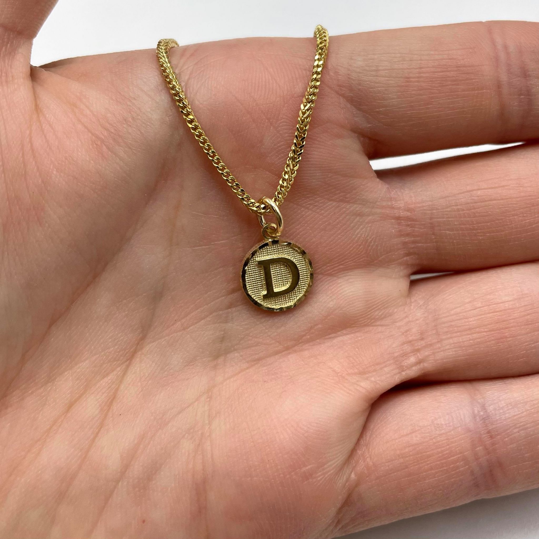 Letter D Round - Pendant - Golden Hand Jewellery
