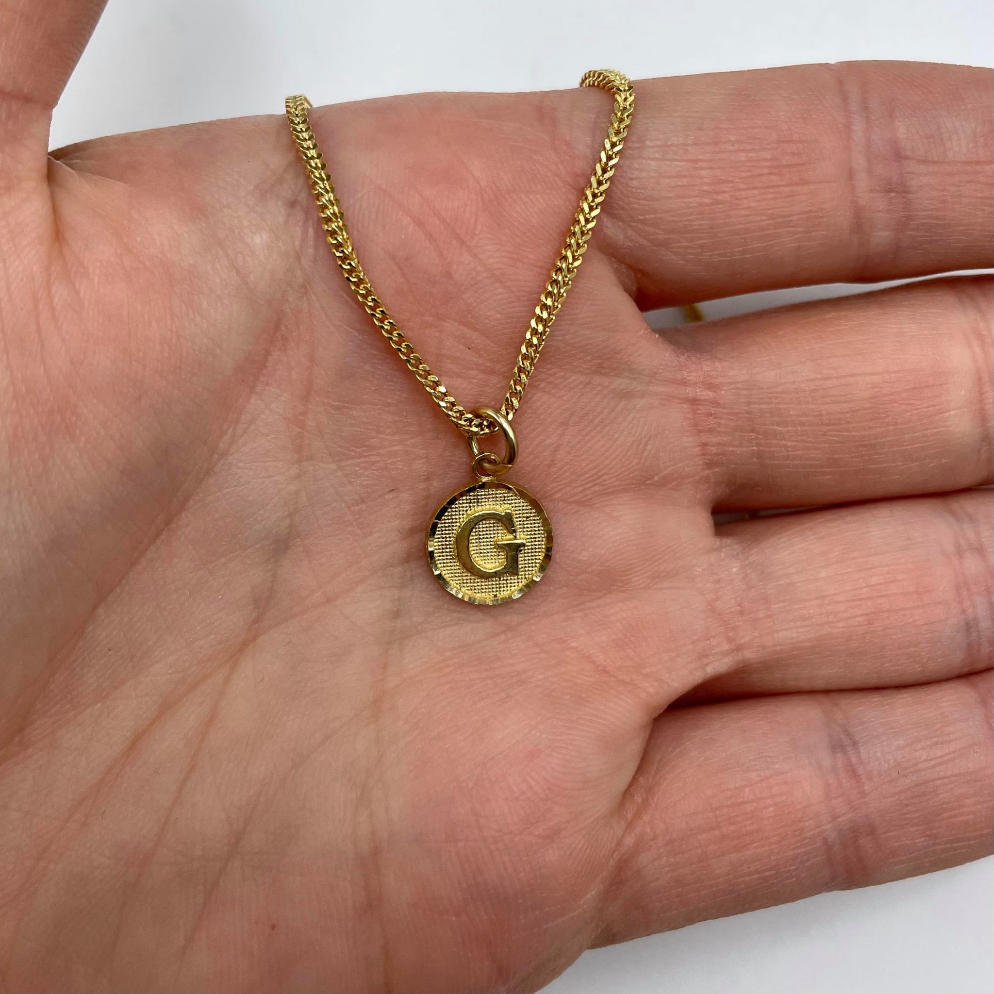 Letter G Round - Pendant - Golden Hand Jewellery