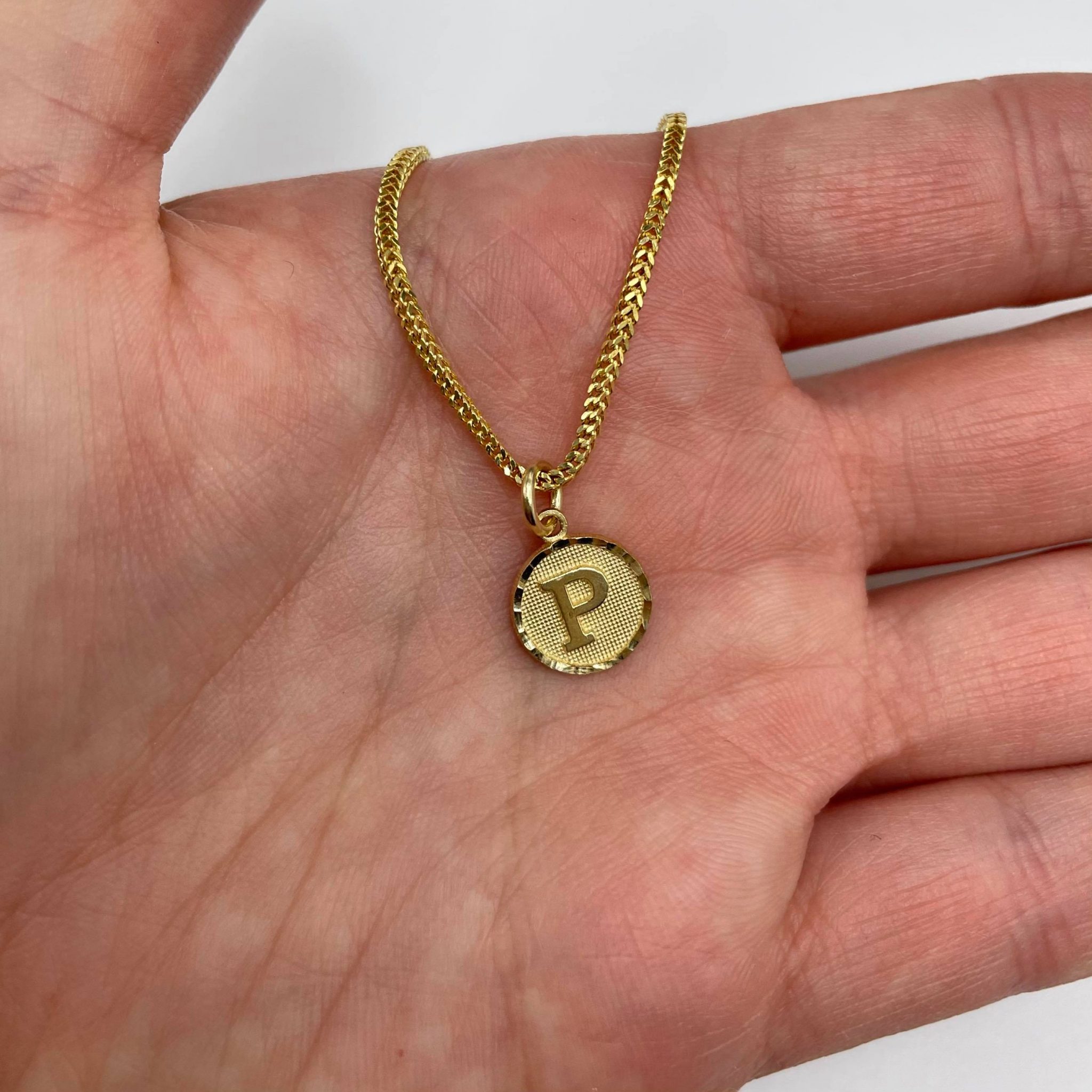 Letter P Round - Pendant - Golden Hand Jewellery