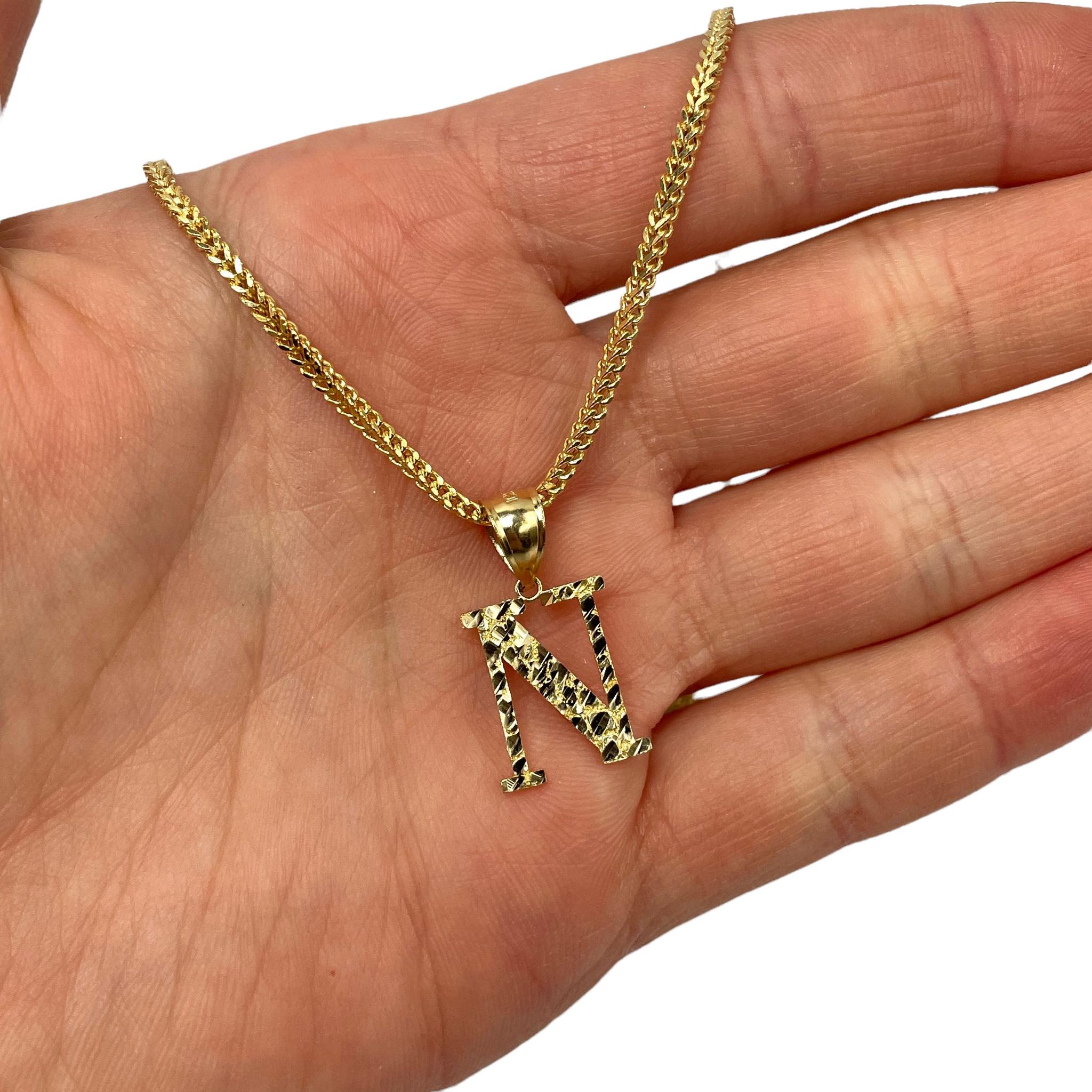 Letter N Mini Nugget - Pendant - Golden Hand Jewellery