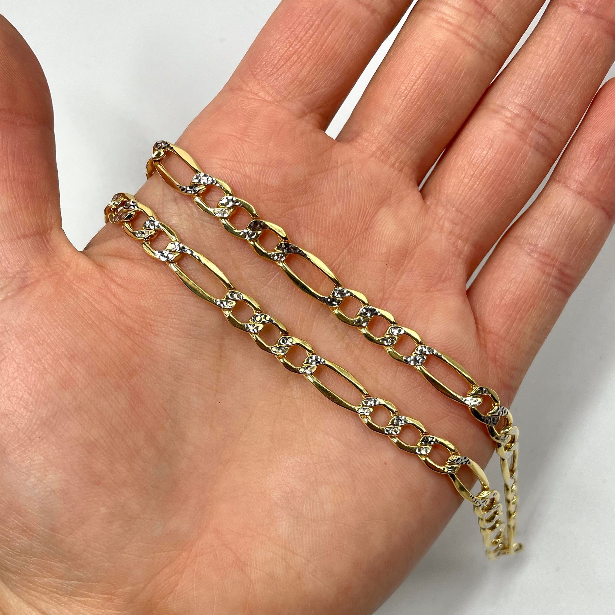 Two-Tone Figaro 6mm 20" - Chain - Golden Hand Jewellery