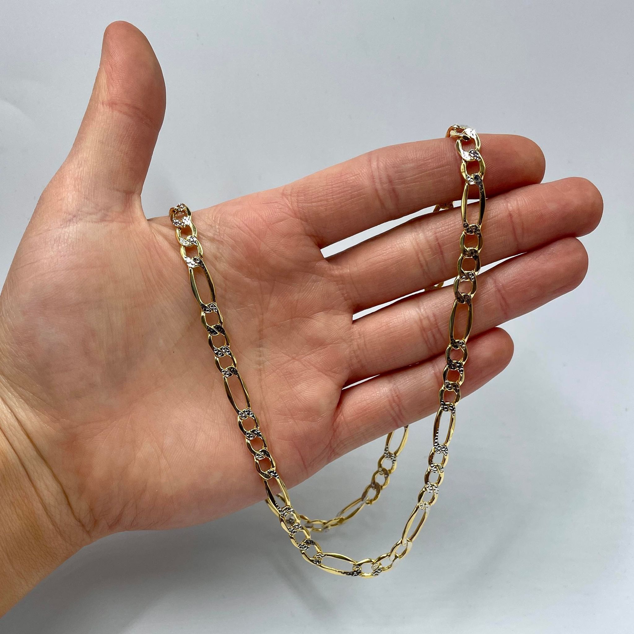 Two-Tone Figaro 6mm 20" - Chain - Golden Hand Jewellery