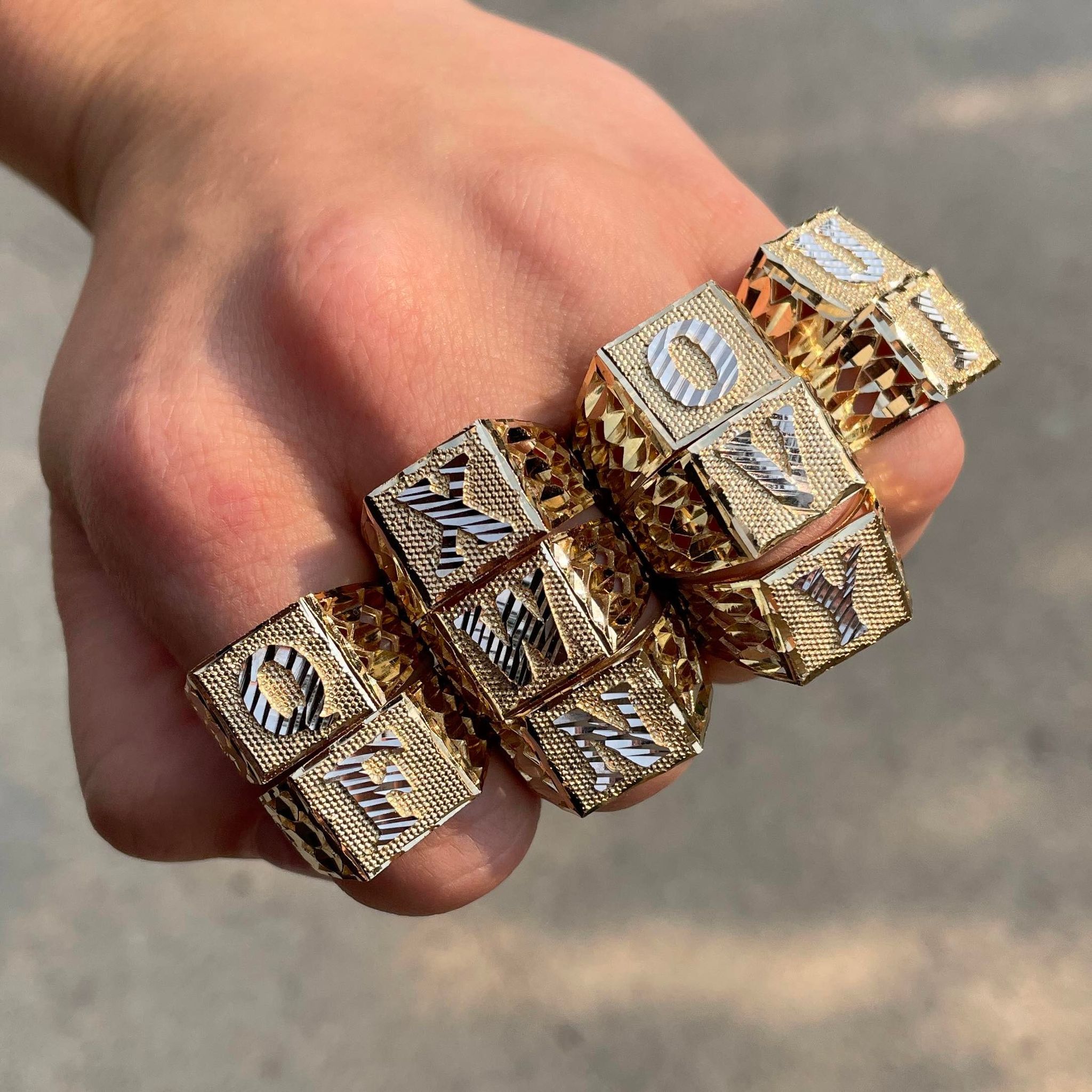 Letter X Two-Tone - Rings - Golden Hand Jewellery