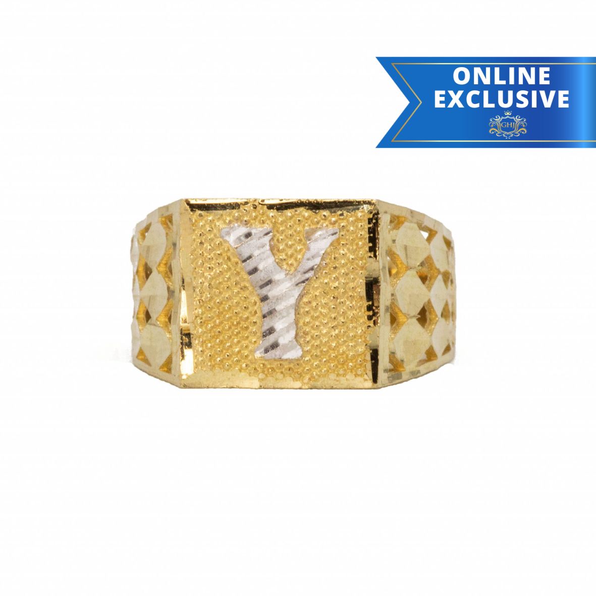 Letter Y Two-Tone - Rings - Golden Hand Jewellery