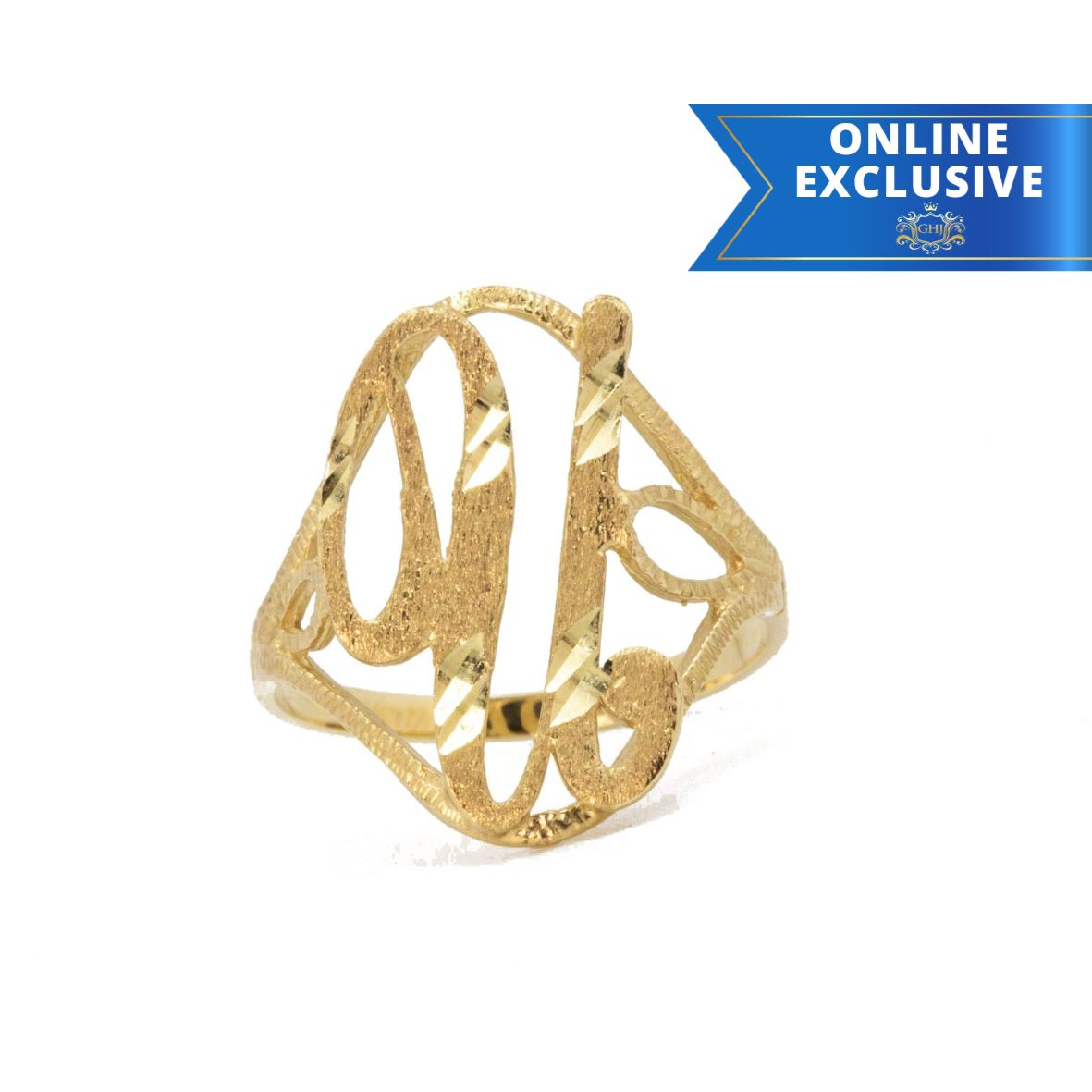 Letter U Diamond Cut - Rings - Golden Hand Jewellery