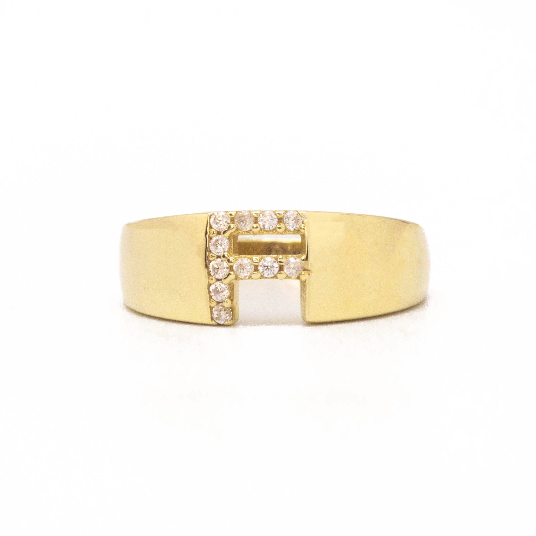 Letter F Band - Rings - Golden Hand Jewellery
