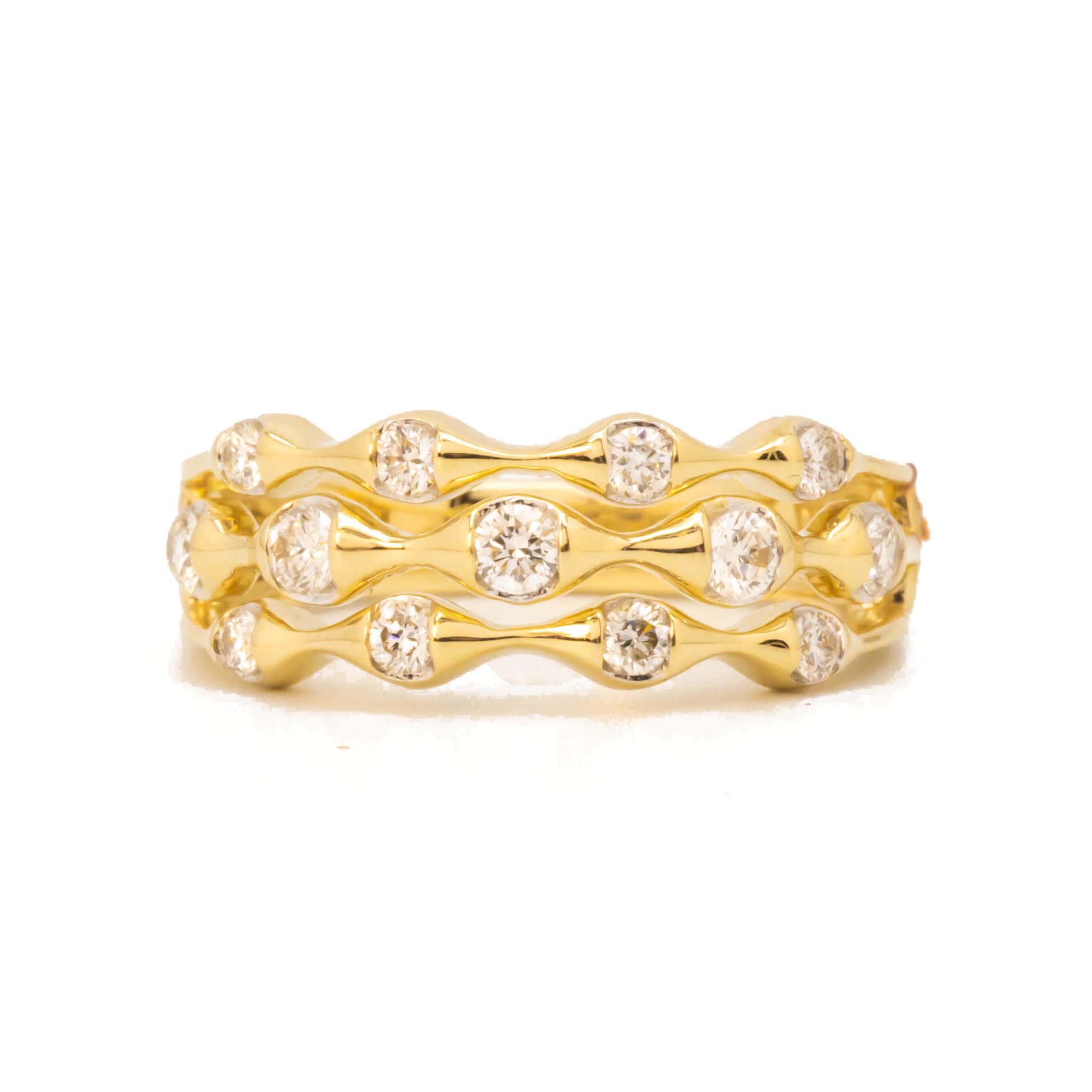 Contour Layered Band 0.50ct - Diamond Ring - Golden Hand Jewellery