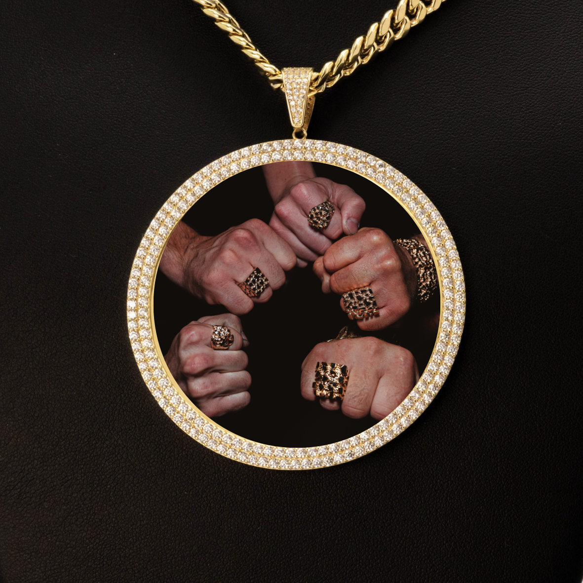 CZ Round Memory Pendant XLarge - Pendant - Golden Hand Jewellery