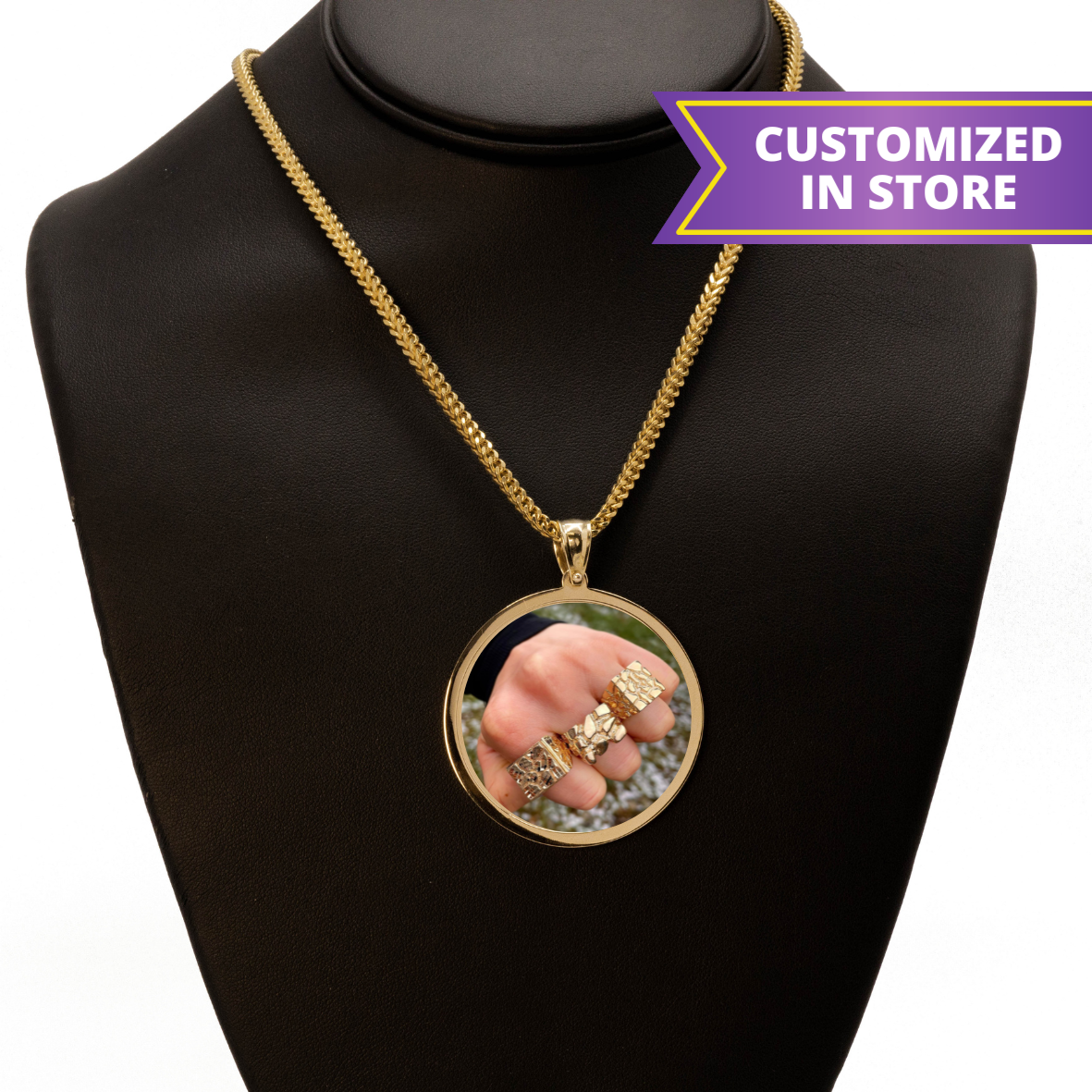 Solid Gold Memory Pendant Large - Pendant - Golden Hand Jewellery