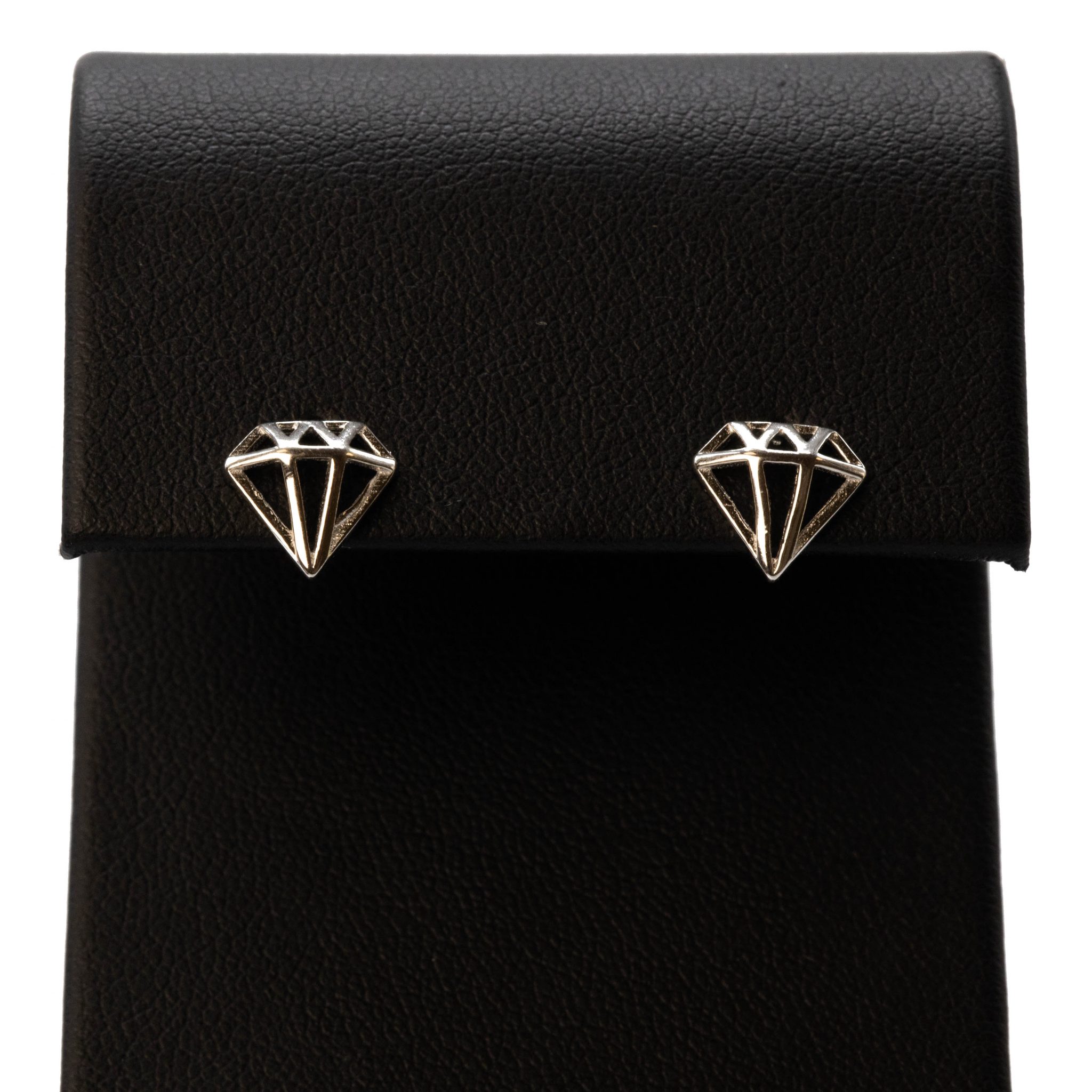Diamond Shape Studs - Silver Earrings - Golden Hand Jewellery