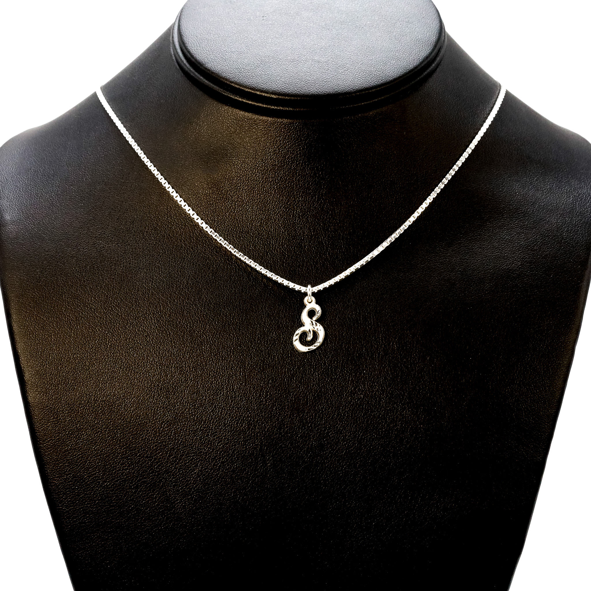 Silver Letter S- Silver Pendant - Golden Hand Jewellery