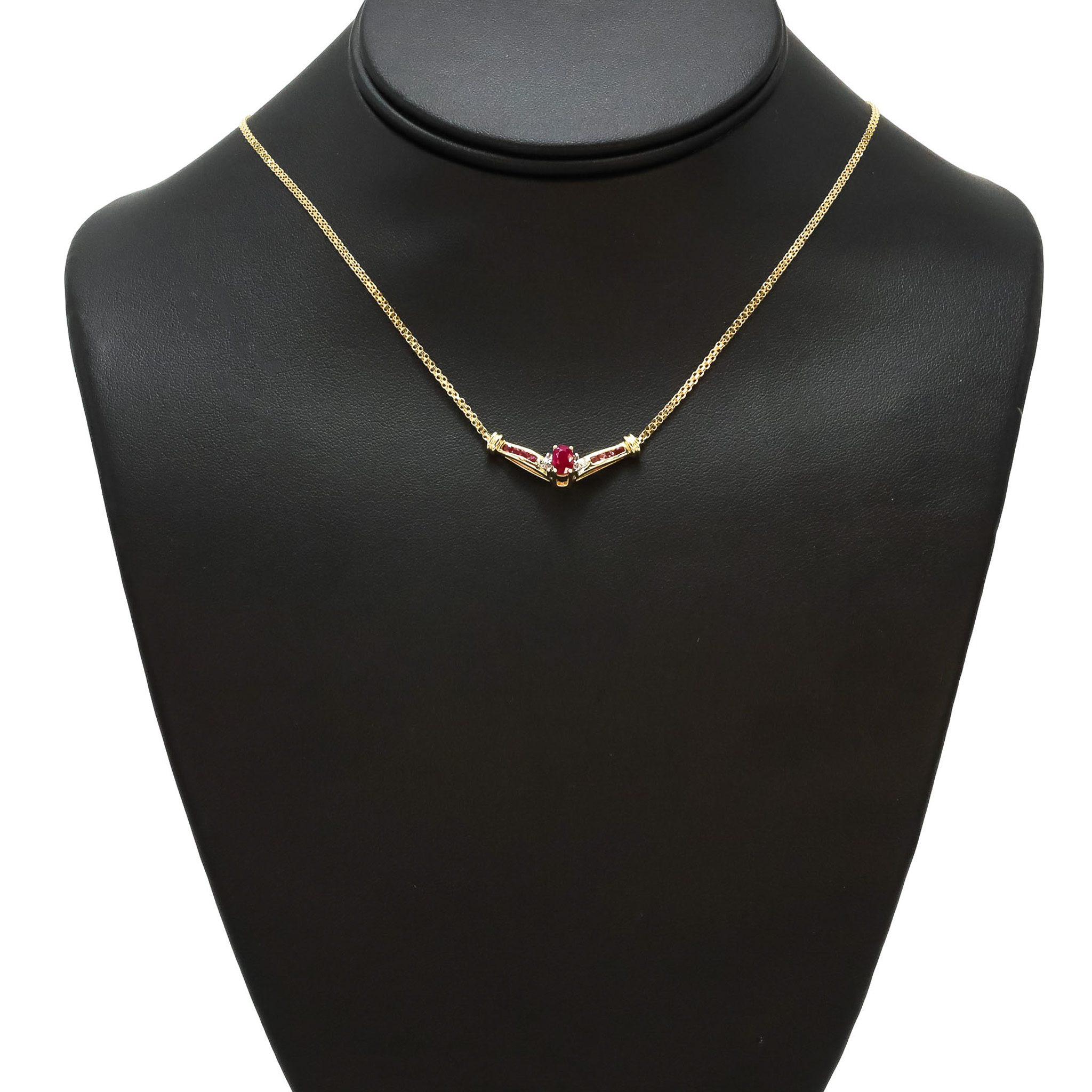 Genuine Ruby Chain Set - Gift Set - Golden Hand Jewellery