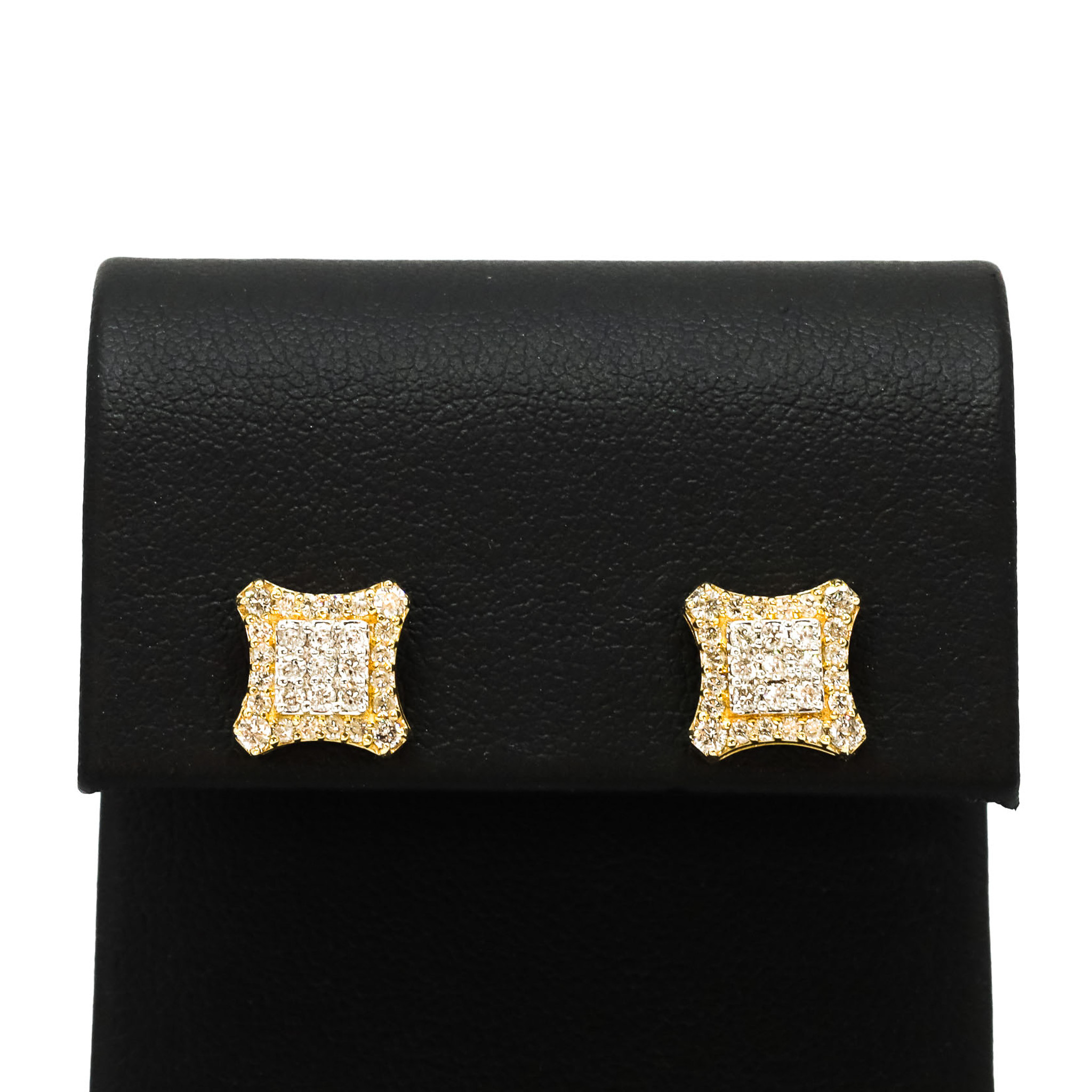 Square 0.75ct- Genuine Diamond Earrings - Golden Hand Jewellery