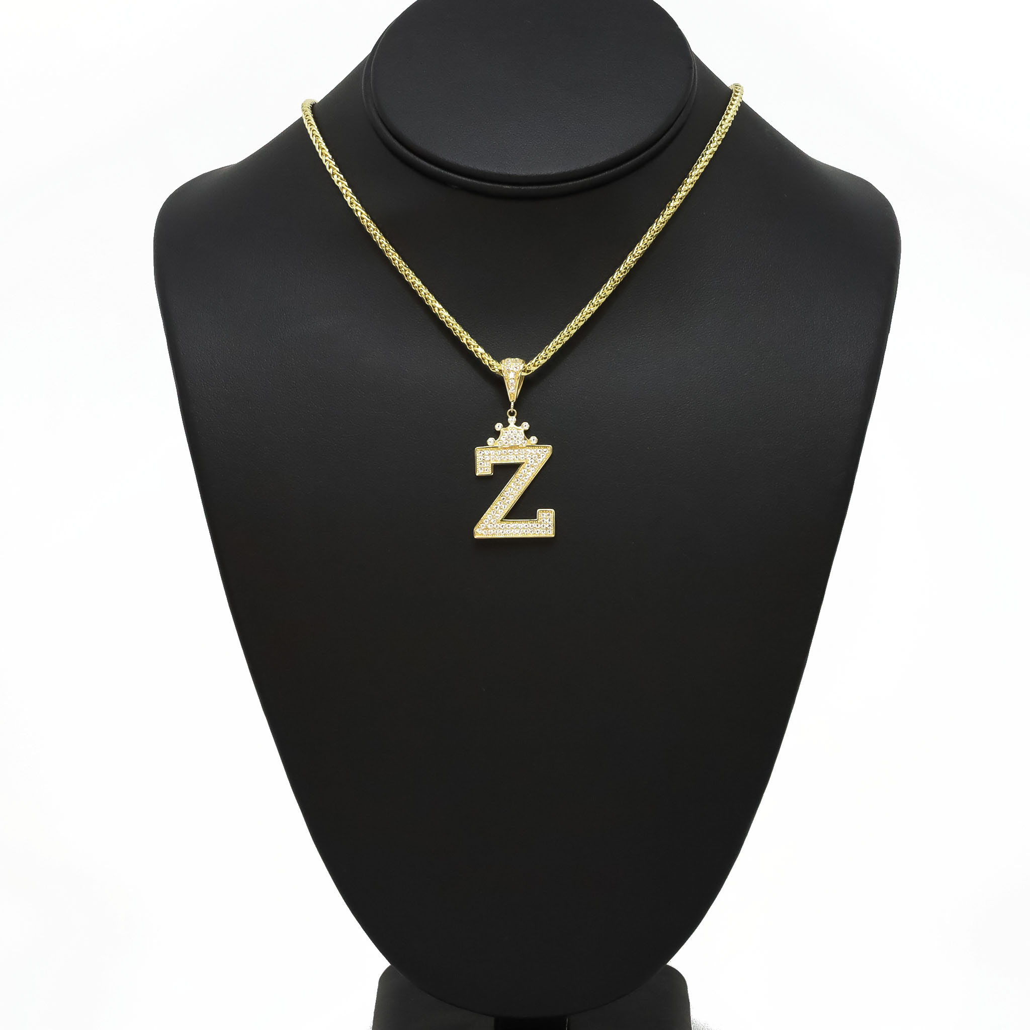 Letter Z Crown CZ - Pendant - Golden Hand Jewellery