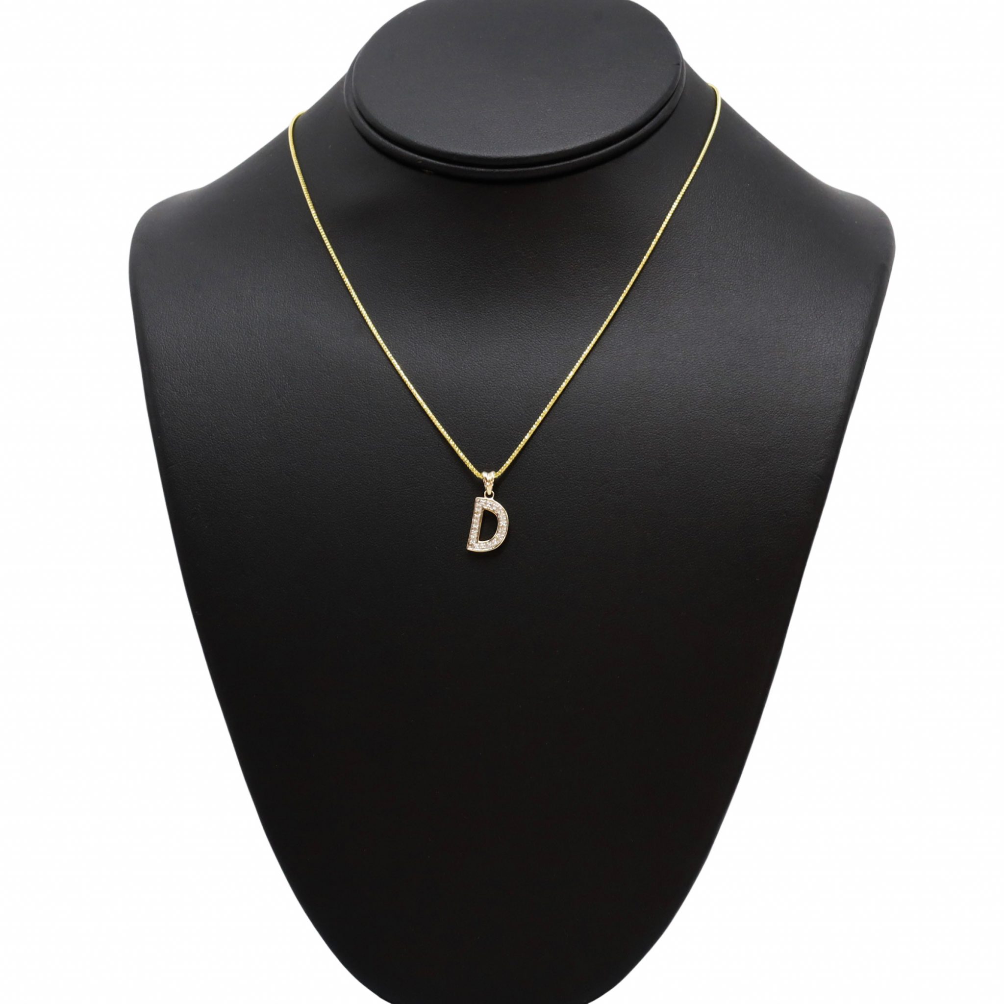 Letter H .11ct 10k- Diamond Pendant - Golden Hand Jewellery