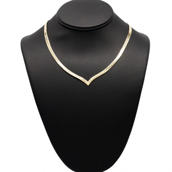 Thick Pointed Herringbone 4.25mm 10k 17" - Chains - Golden Hand Jewellery