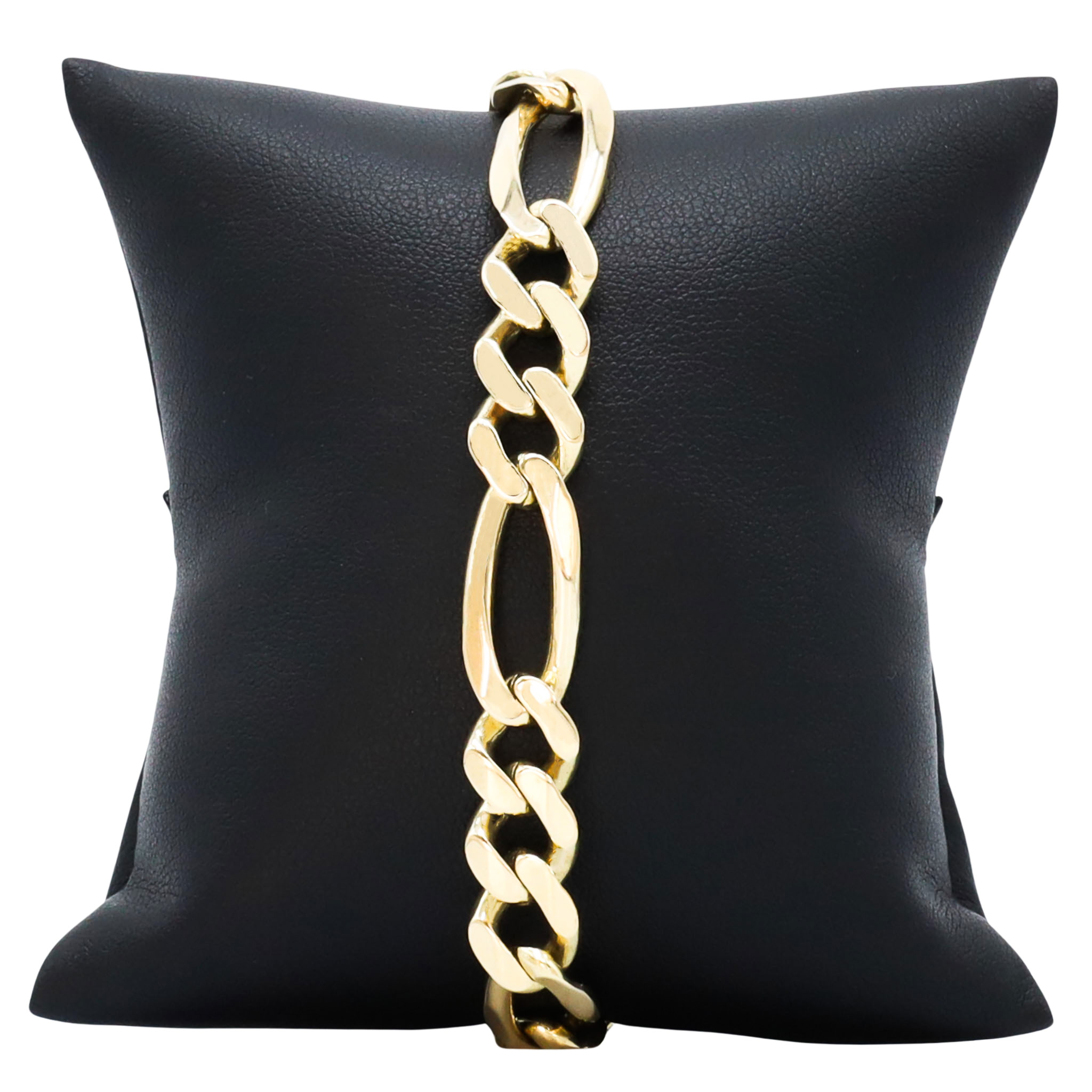 Solid Figaro 10.25mm 14k - Bracelet - Golden Hand Jewellery