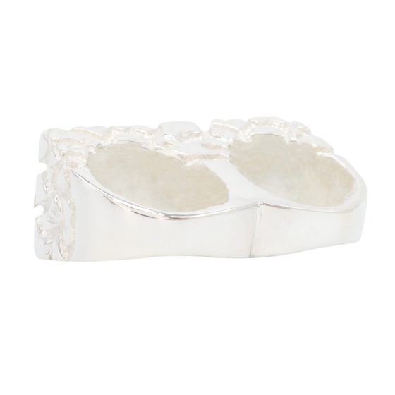 Double Finger Breezy Nugget - Silver Nugget Ring - Golden Hand Jewellery