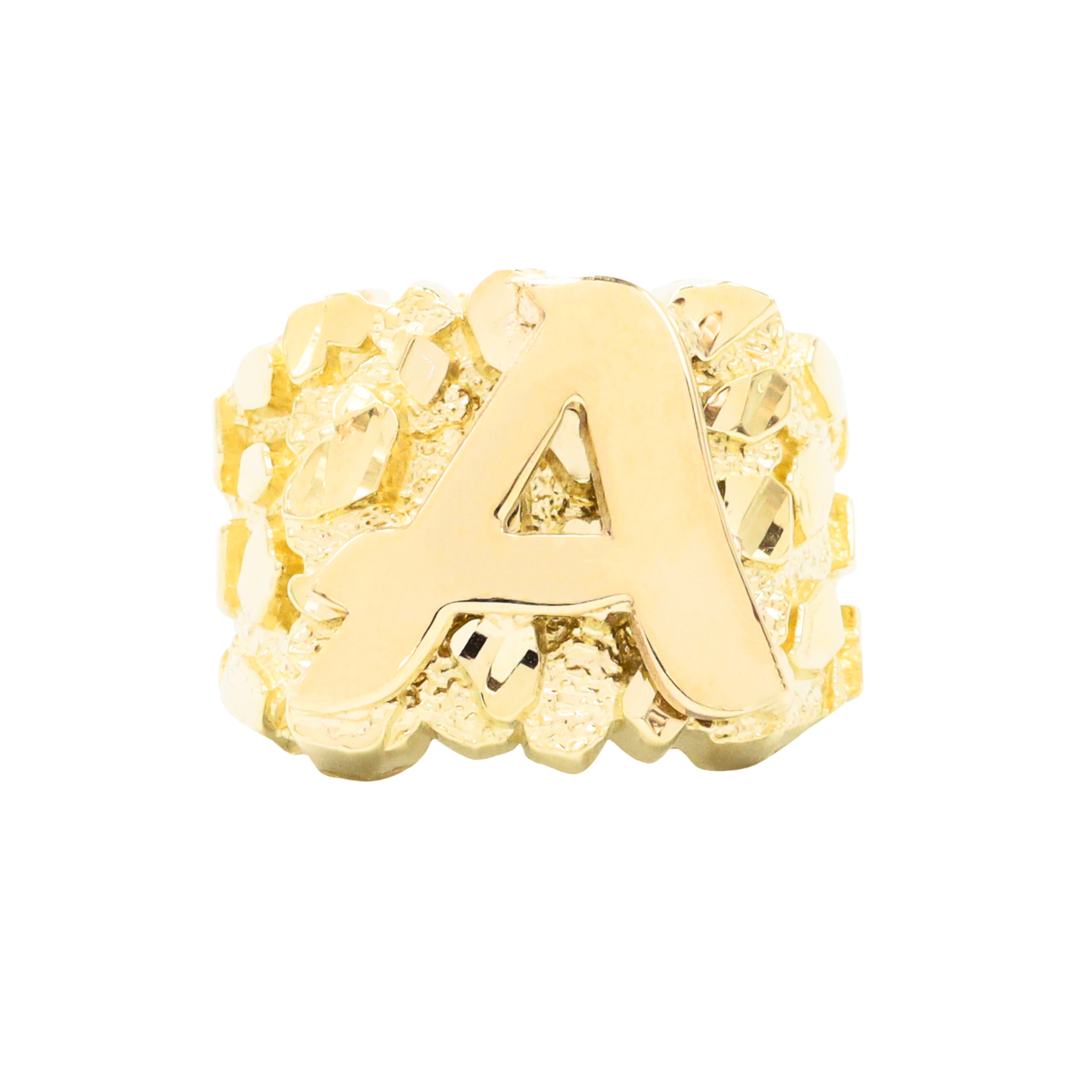 Letter A - Nugget Ring - Golden Hand Jewellery